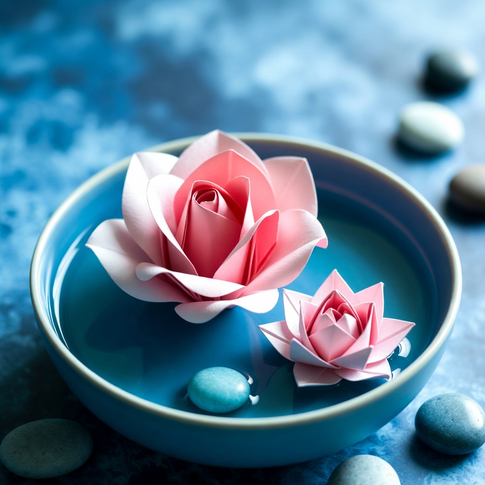 🌸 Bunga origami dari kertas: Mawar dan Teratai hanya dalam 10 menit ...